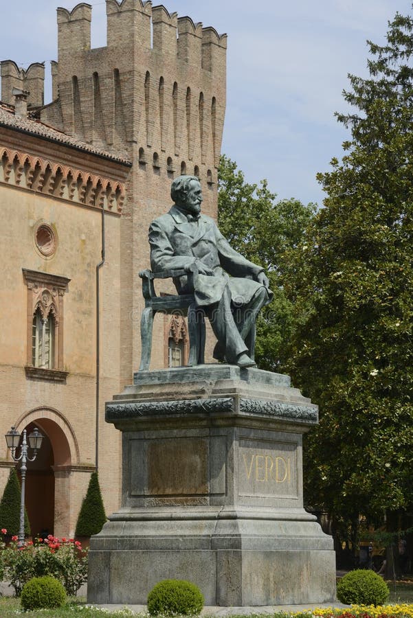 Verdi statue in Busseto stock image. Image of cityscape - 28322957