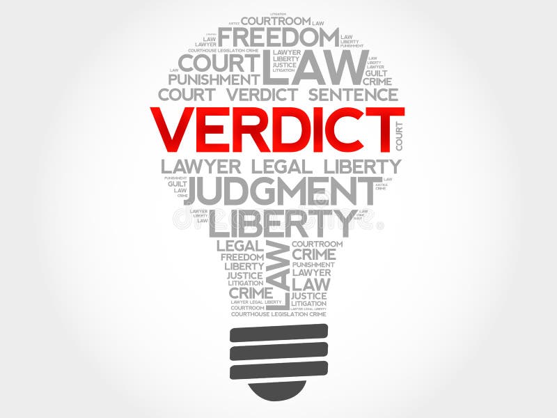 Verdict bulb word cloud stock illustration. Illustration of ...