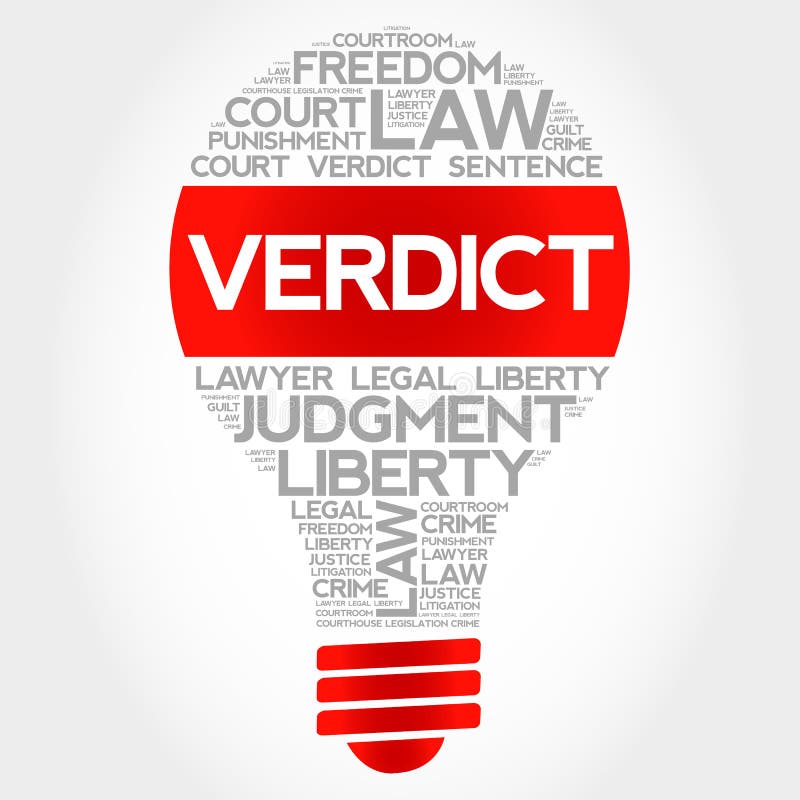 Verdict bulb word cloud stock illustration. Illustration of creative ...