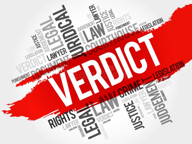 Verdict word cloud stock illustration. Illustration of jury - 207087630