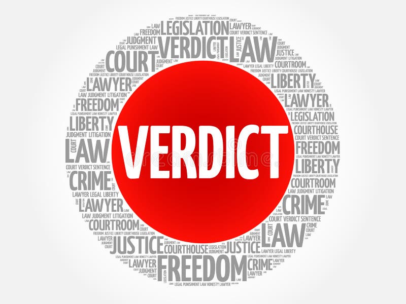 Verdict word cloud stock illustration. Illustration of ethical - 207156631
