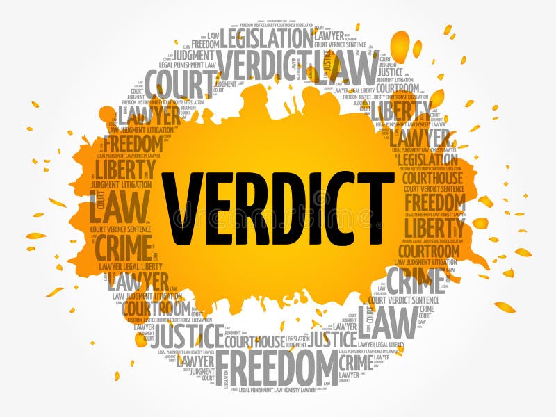 Verdict word cloud stock illustration. Illustration of criminal - 206260135