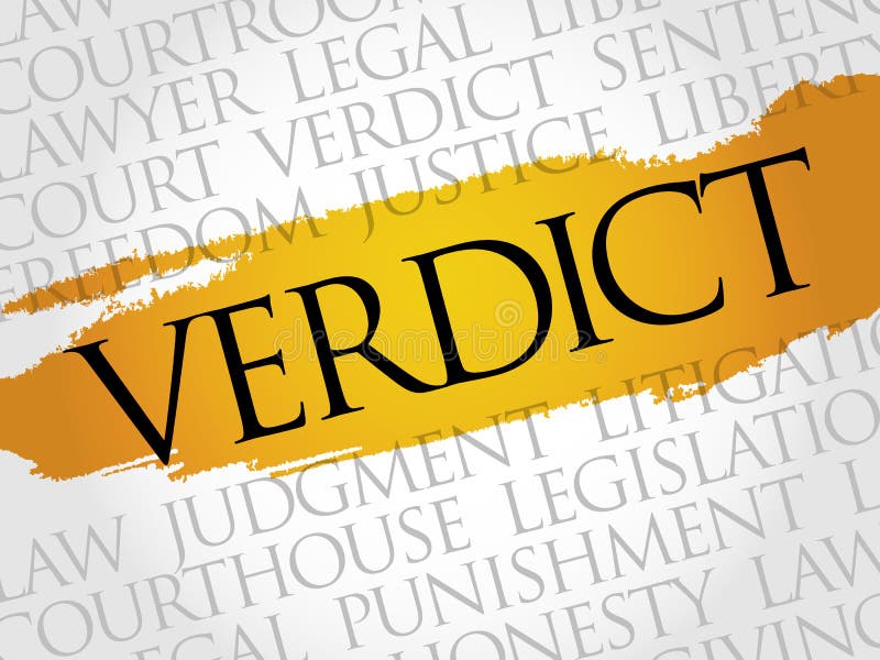 Verdict word cloud stock illustration. Illustration of rights - 200436521