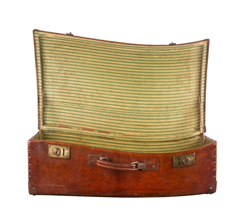 Alter geöffneter Koffer stockfoto. Bild von gepäck, ferien - 68614560