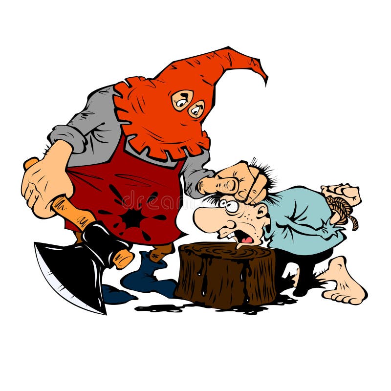 Verdugo y la víctima ilustración del vector. Ilustración de horror ...