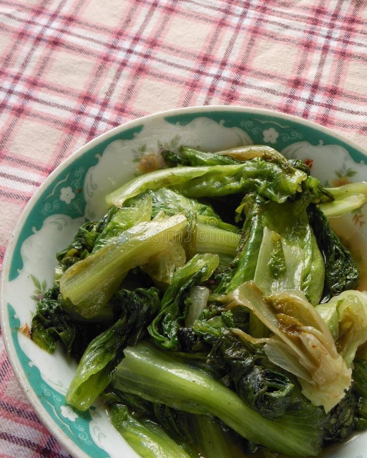 Verdura De Hoja Frita Caliente Imagen de archivo - Imagen de lechuga ...