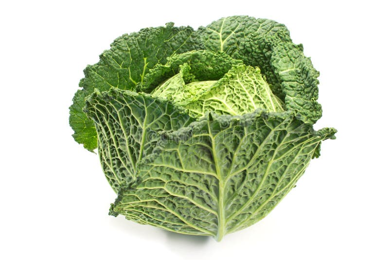 Verdura De La Col Rizada De La Col De Col Rizada Aislada En Blanco ...
