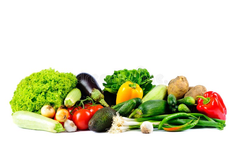 Verdure su un fondo bianco immagine stock. Immagine di vita - 32797475