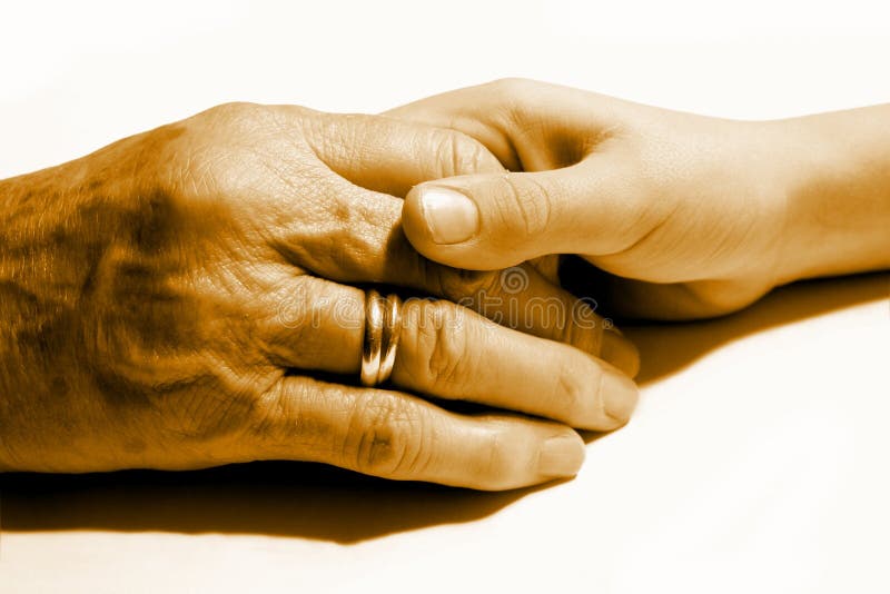 Verenigde Handen Van Jong En Oud Stock Afbeelding - Afbeelding ...