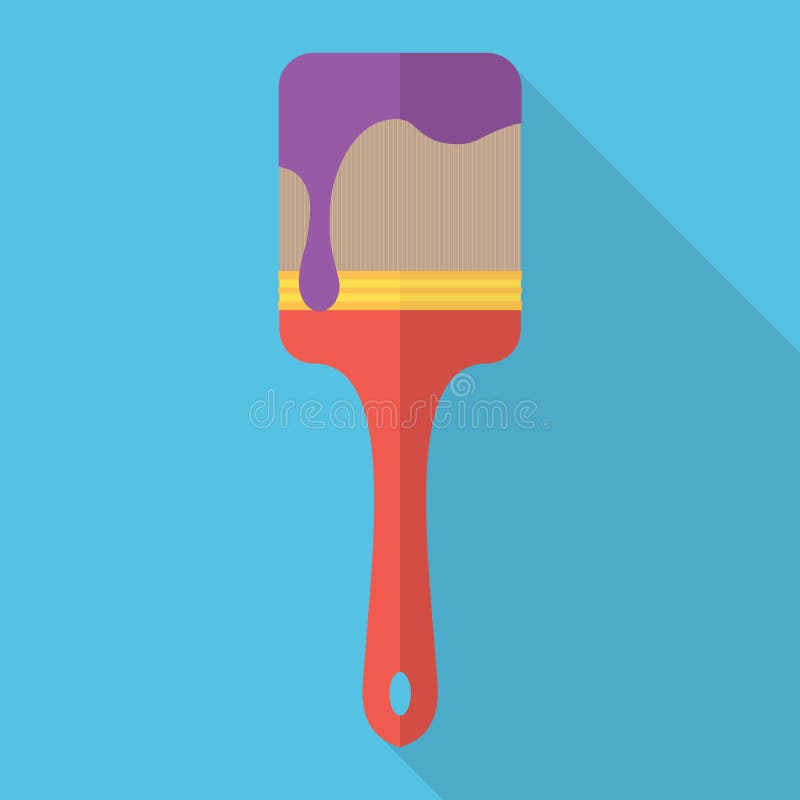 De Verf Van De Waterverf Met Borstel Stock Afbeelding - Image of rood ...