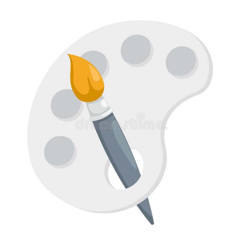 Verfborstel met palet vector illustratie. Illustration of verf - 56877681