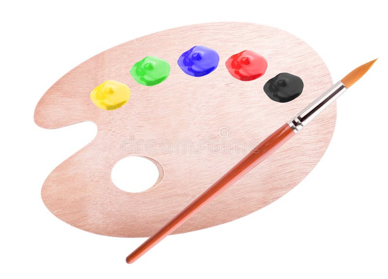 Verfpalet. stock afbeelding. Image of kunstenaars, borstel - 36935275