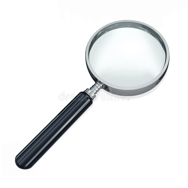 Het Klassieke Pictogram Van Het Wetenschapsvergrootglas Op Wit Stock ...