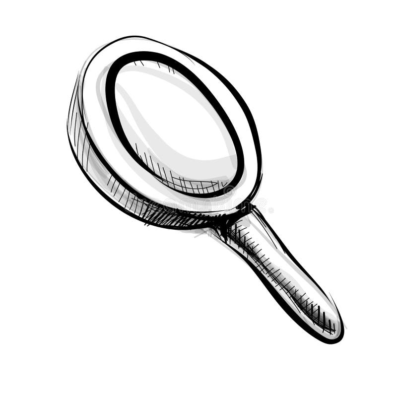 Vergrootglas Dat Op Wit Wordt Geïsoleerdu Vector Illustratie ...