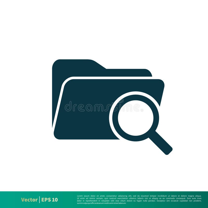 Vergrootglas Vindt Mappictogram Vectorlogo Sjabloon Illustratie Ontwerp ...