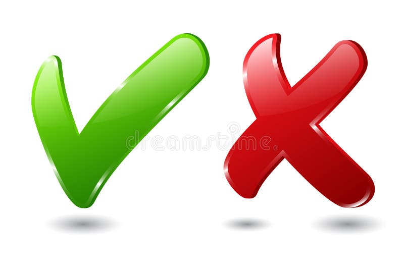 Verific e cruze a marca ilustração do vetor. Ilustração de conceito ...