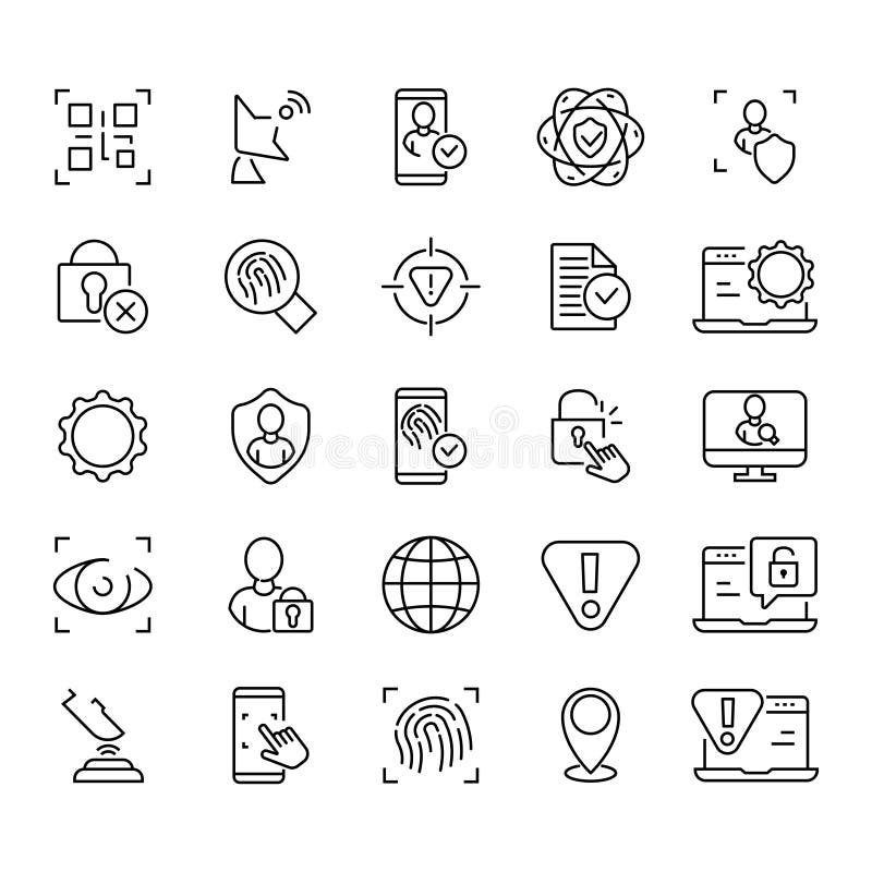 Verification and Authorization Symbols. Set of Simple Icons in ...