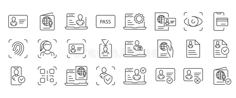 Verification and Authorization Symbols. Set of Simple Icons in ...