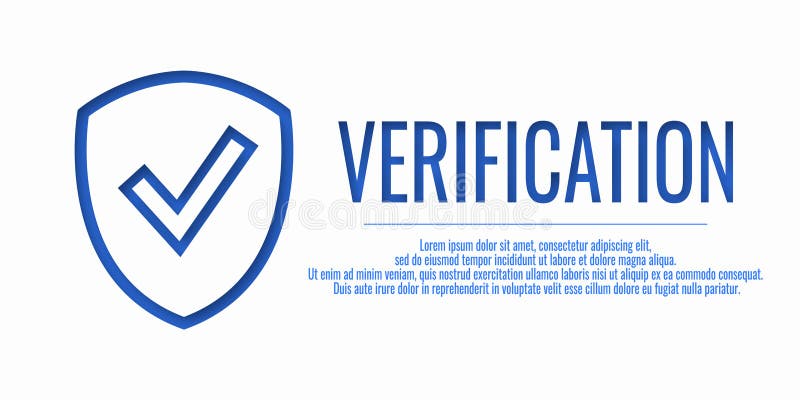 Verification Banner with Check Shield. Security Concept. Protection ...