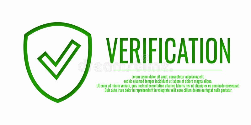 Verification Banner with Check Shield. Security Concept. Protection ...