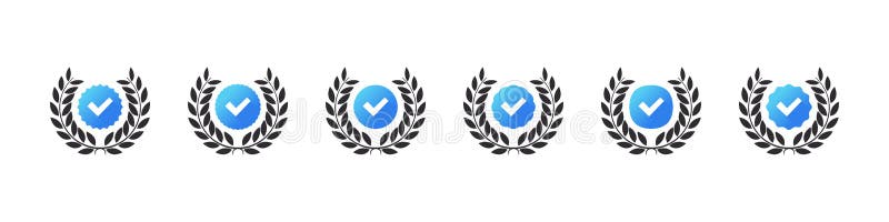 Verification Check Mark with Wreath. Verification Checkbox Icons Stock ...