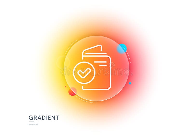 Verification Document Line Icon. Accepted Passport Sign. Gradient Blur ...
