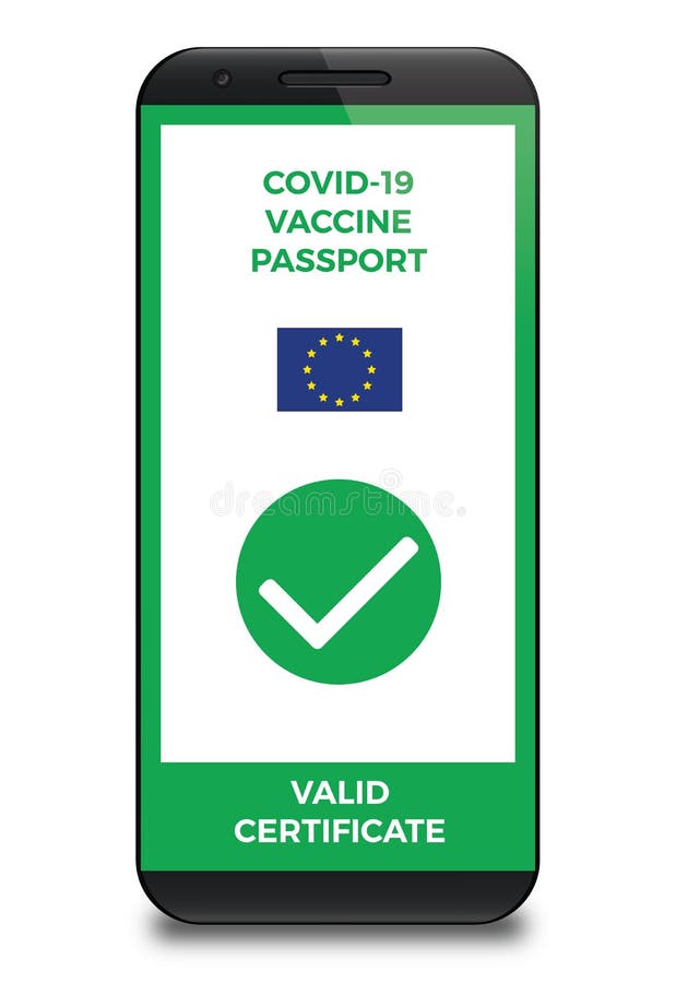 Verification of the Green Pass on Smartphone Stock Illustration ...