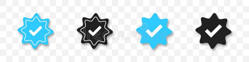 Verification Icon Set. Checkmark Profile Verified Symbols. Tick Sign ...