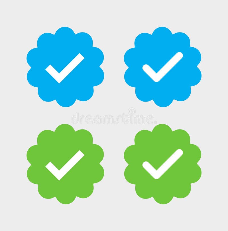 Verification Icon and Sign Vector Collection of Green and Blue Verify ...