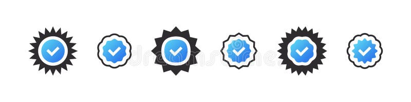 Verification Icons Set. Profile Verification. Conceptual Confirmation ...