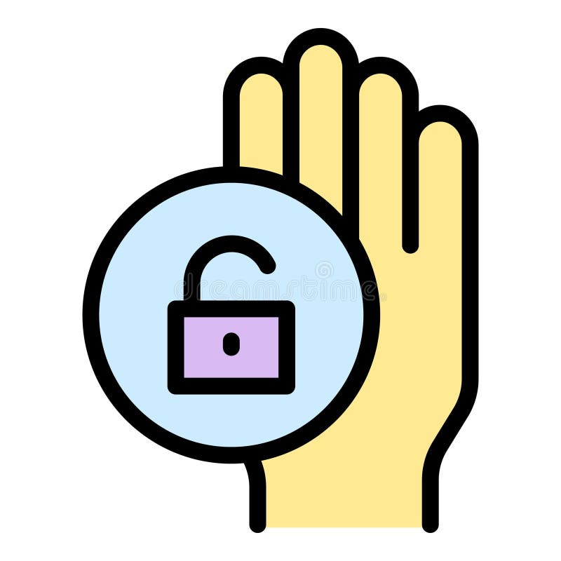 Verification Palmprint Icon Vector Flat Stock Vector - Illustration of ...