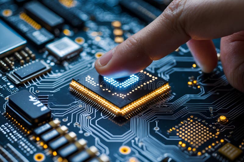 Verification Process a Human Finger Touches Glowing Checkmark on ...