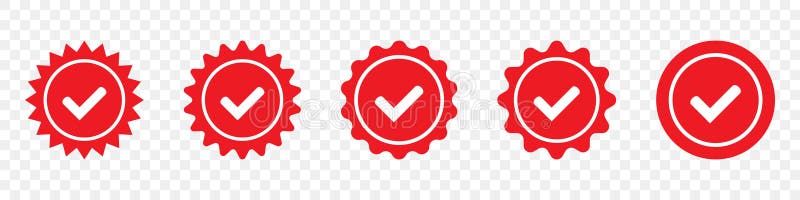Verification Red Starburst Sticker Set Stock Vector - Illustration of ...