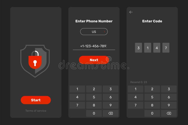 Verification-screens-app-UI Copy Stock Illustration - Illustration of ...