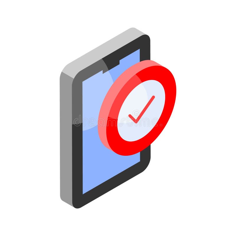 Verification Sign on Mobile, Vector Design of Mobile Security Stock Vector - Illustration of ...
