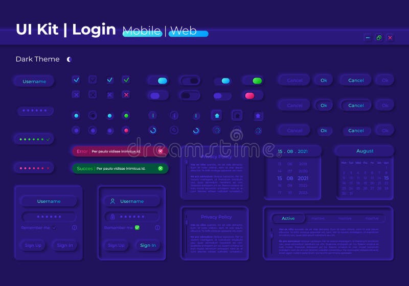 Verification UI Elements Kit Stock Vector - Illustration of graphic ...