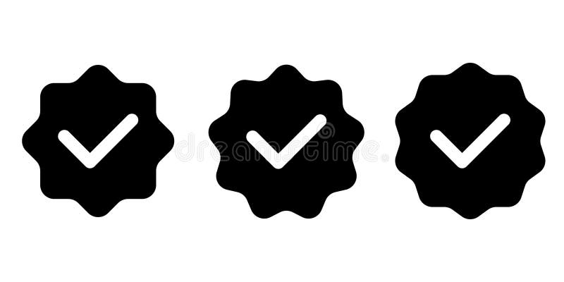 Verified Badge Check Mark Ion Set Stock Vector - Illustration of ...