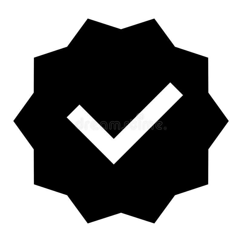Verified Badge Icon Black Color Style Stock Illustration - Illustration ...