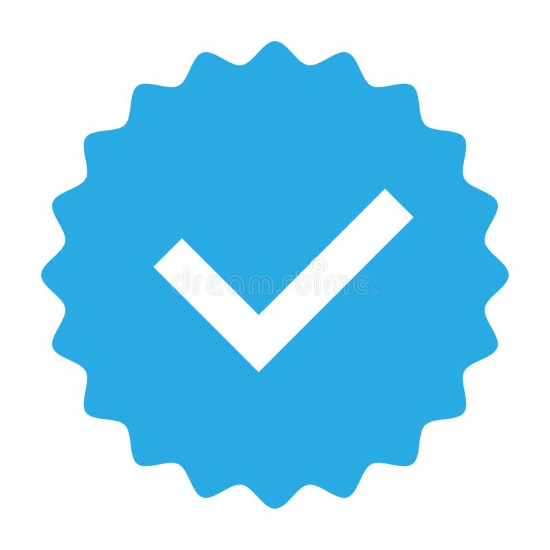 Verified Badge Icon in Blue Stock Vector - Illustration of guarantee ...