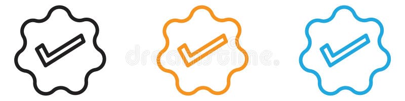 Verified Badge Vector Logo Set Collection for Web App Ui Stock ...