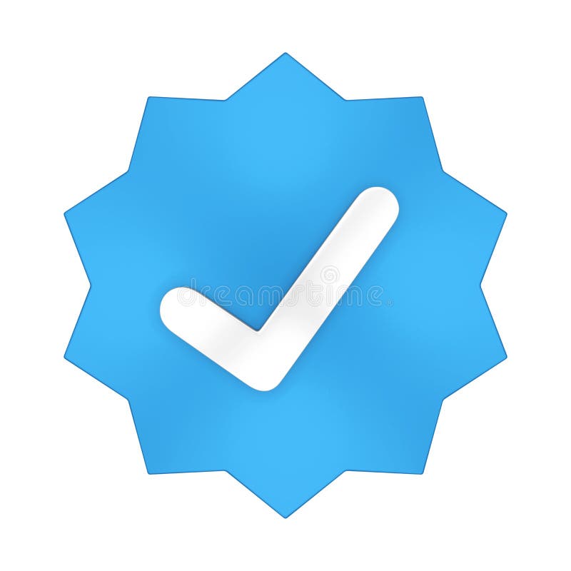 Verified Blue Check Mark Isolated Stock Illustration - Illustration of ...