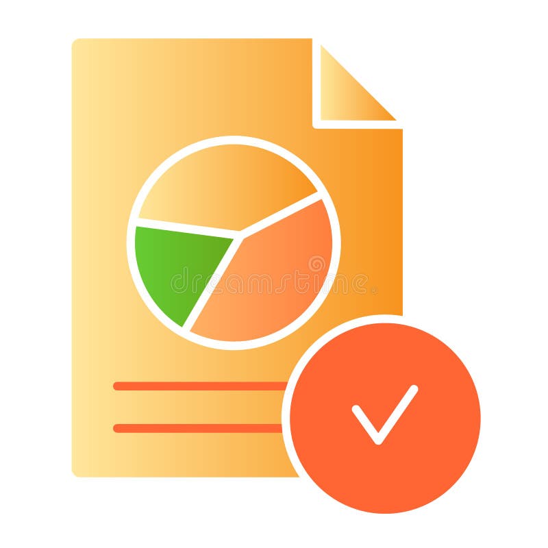 Verified Chart Document Flat Icon. Checked Report Color Icons in Trendy ...
