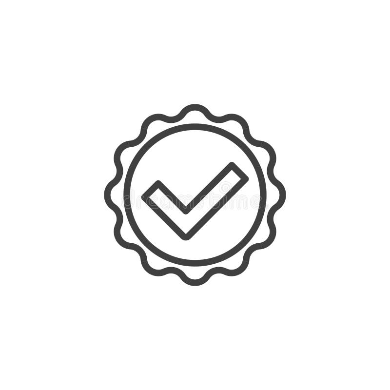 Verified Confirmation Line Icon Stock Vector - Illustration of thin ...