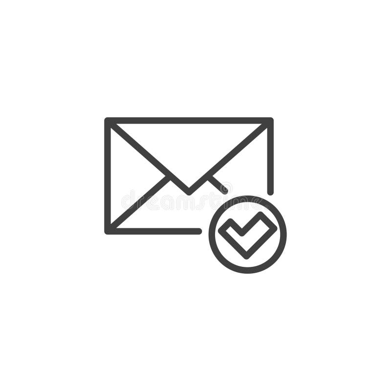 Verified Email line icon stock illustration. Illustration of linear ...