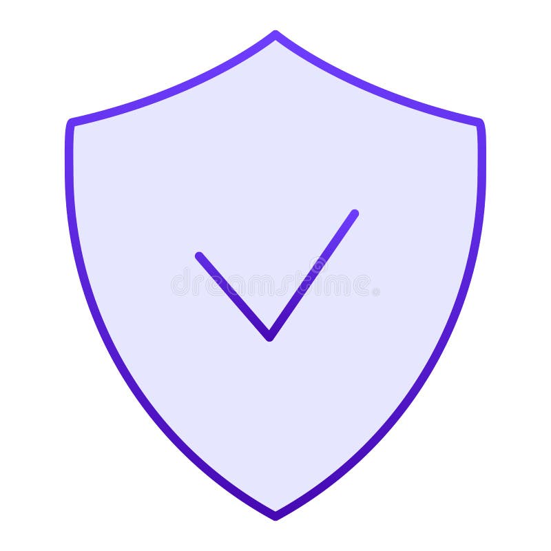 Verified Emblem Flat Icon. Shield with Check Mark Blue Icons in Trendy ...