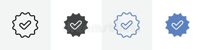 Verified Icon Vector Set Use for Web Ui or App Stock Illustration ...