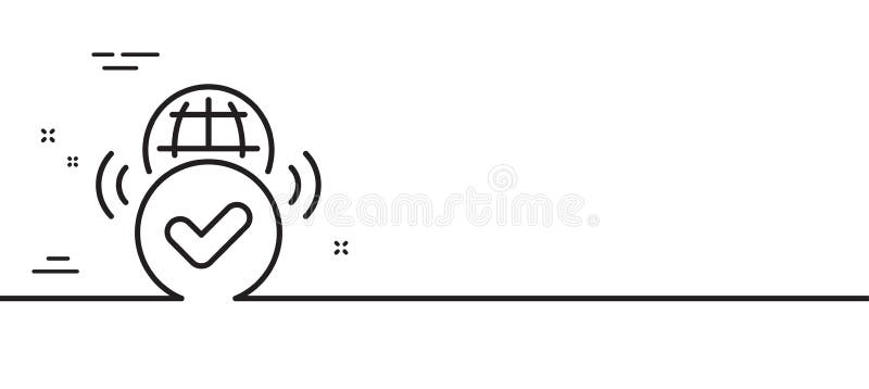 Verified Internet Line Icon. Approved Web Access Sign. Minimal Line ...