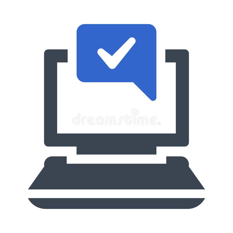 Verified laptop icon stock vector. Illustration of icon - 270877401