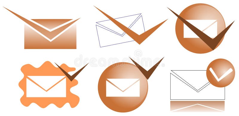 Verified mail icons stock image. Illustration of button - 31862223
