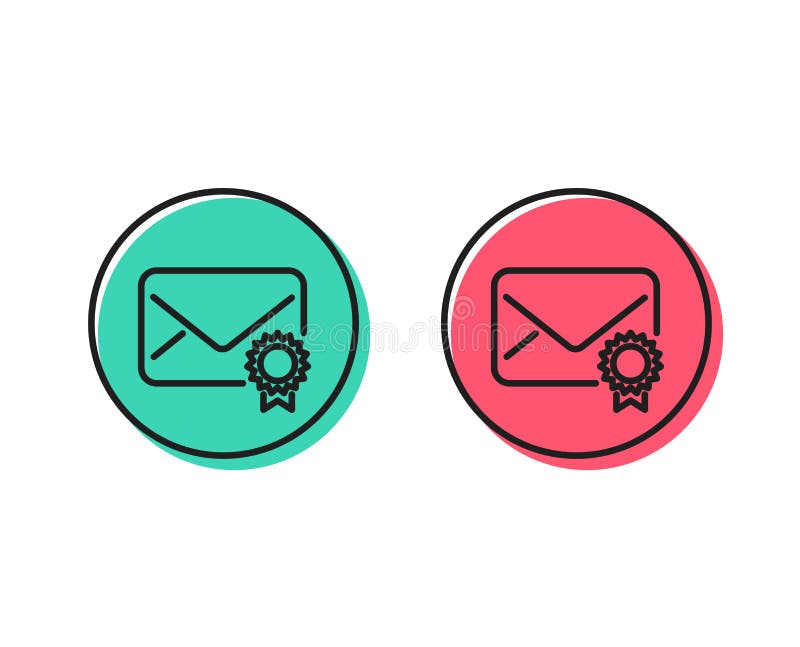 Verified Mail Line Icon. Confirmed Message Correspondence Sign. Vector ...